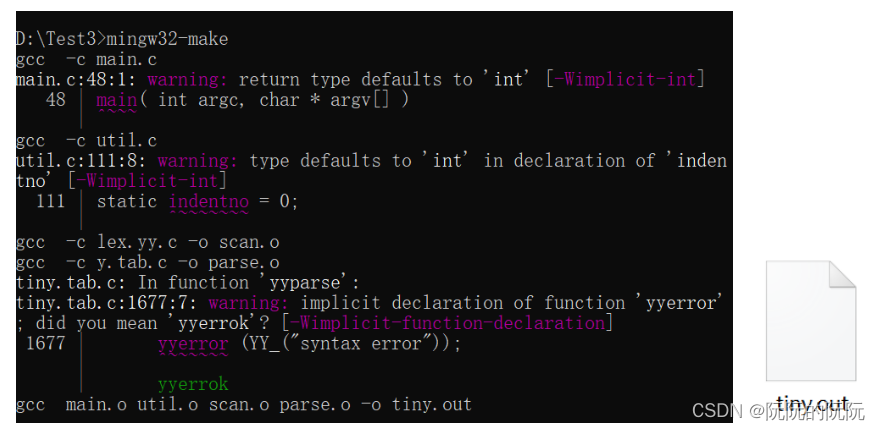 编译原理——实验3：基于YACC的TINY语法分析器的构建_yacc语法分析器-CSDN博客