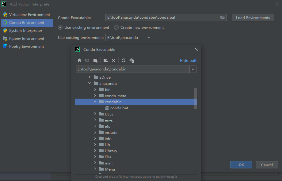 Pycharm加载anconda环境（包括找不到python.exe的问题）_anaconda envs为空pycharm 没有python.exe-CSDN博客