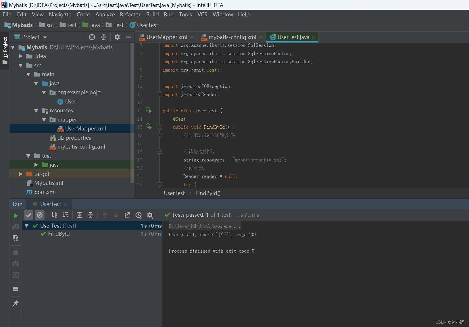 JavaEE入门之旅之mybatis---（1）框架搭建与工作原理_usermapper的映射文件usermapper.xml如何创建-CSDN博客