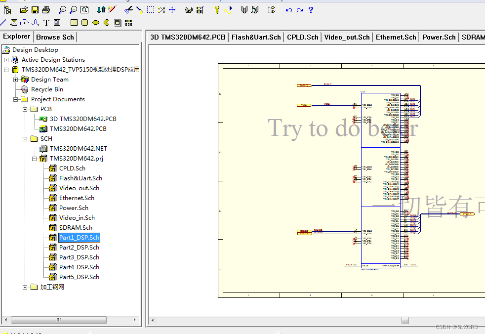 基于TMS320DM642 TVP5150视频处理DSP应用开发板protel设计硬件（原理图+PCB）文件-CSDN博客