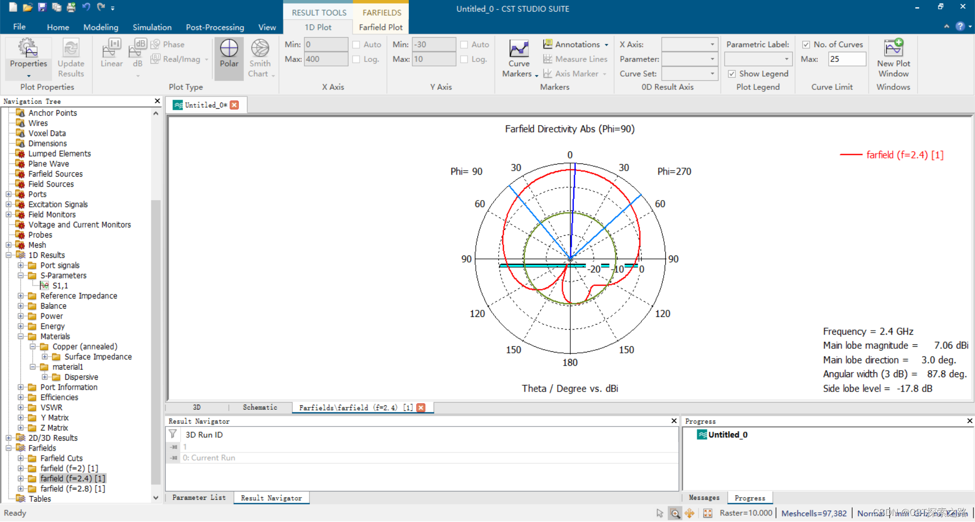 2.4GHz微带贴片天线CST仿真教程-CSDN博客