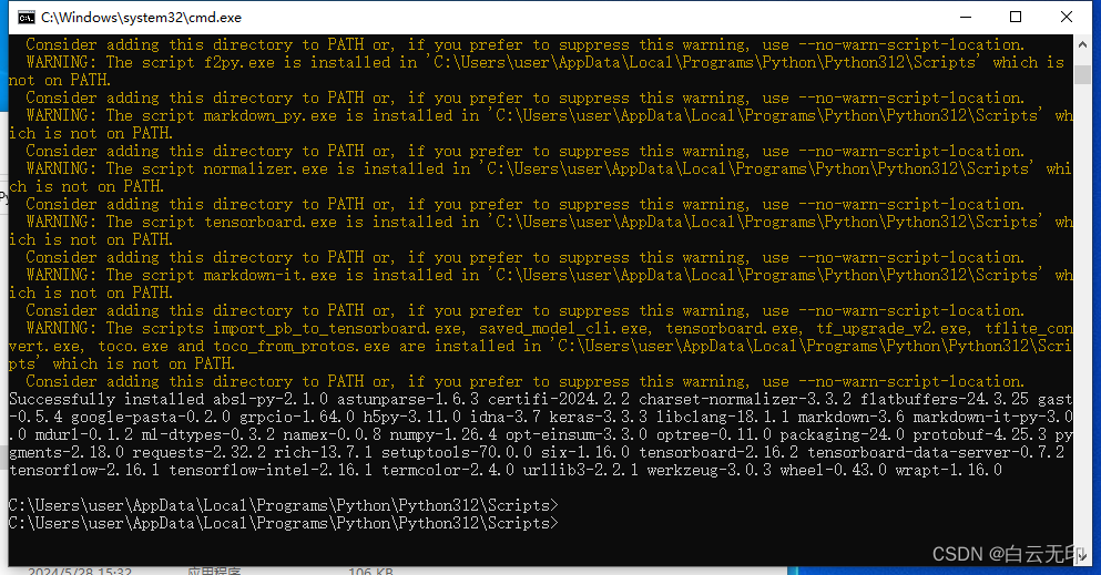 Consider adding this directory to PATH or, if you prefer to suppress this warning, use --no-warn ...
