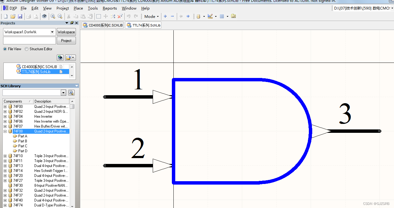 常用数字电路 CMOS TTL74系列 CD4000系列芯片AD原理图封装库（原理图器件库合集）_ad中74系列元件库-CSDN博客