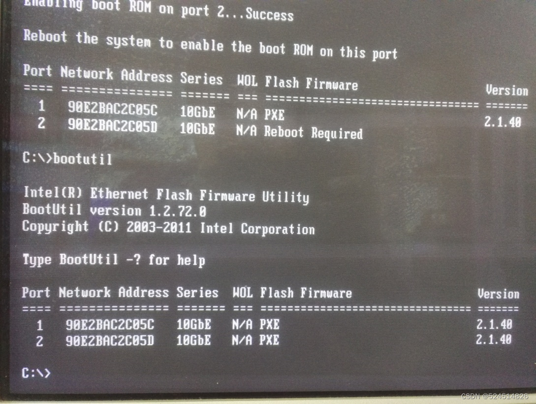 intel 网卡 X520-DA2 、X520-SR2 Intel 万兆双口网卡开启PXE功能操作流程_英特尔 x520-sr2与x520 ...