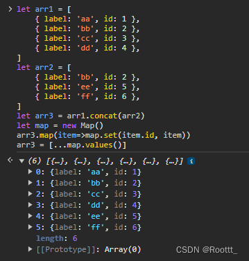 JS 利用Map实现数组对象合并 并删除重复数据_js map合并-CSDN博客