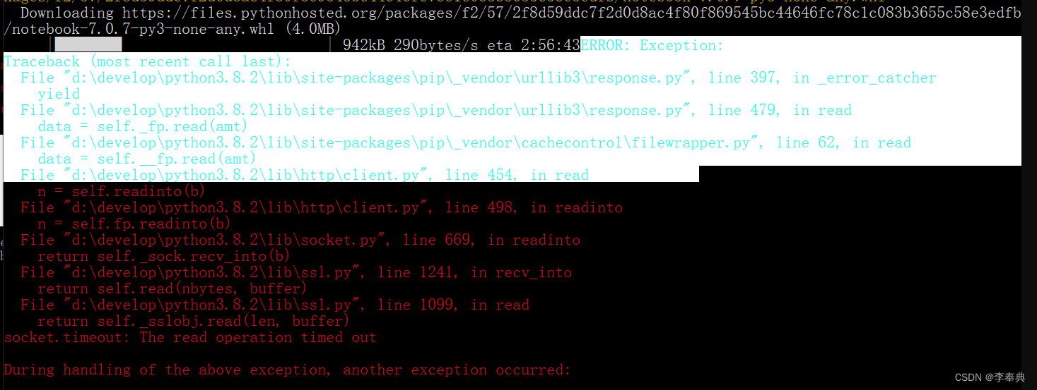 pip镜像站下载jupyter notebook遇到的问题·和解决方法_pip install jupyter notebook下载卡住了-CSDN博客