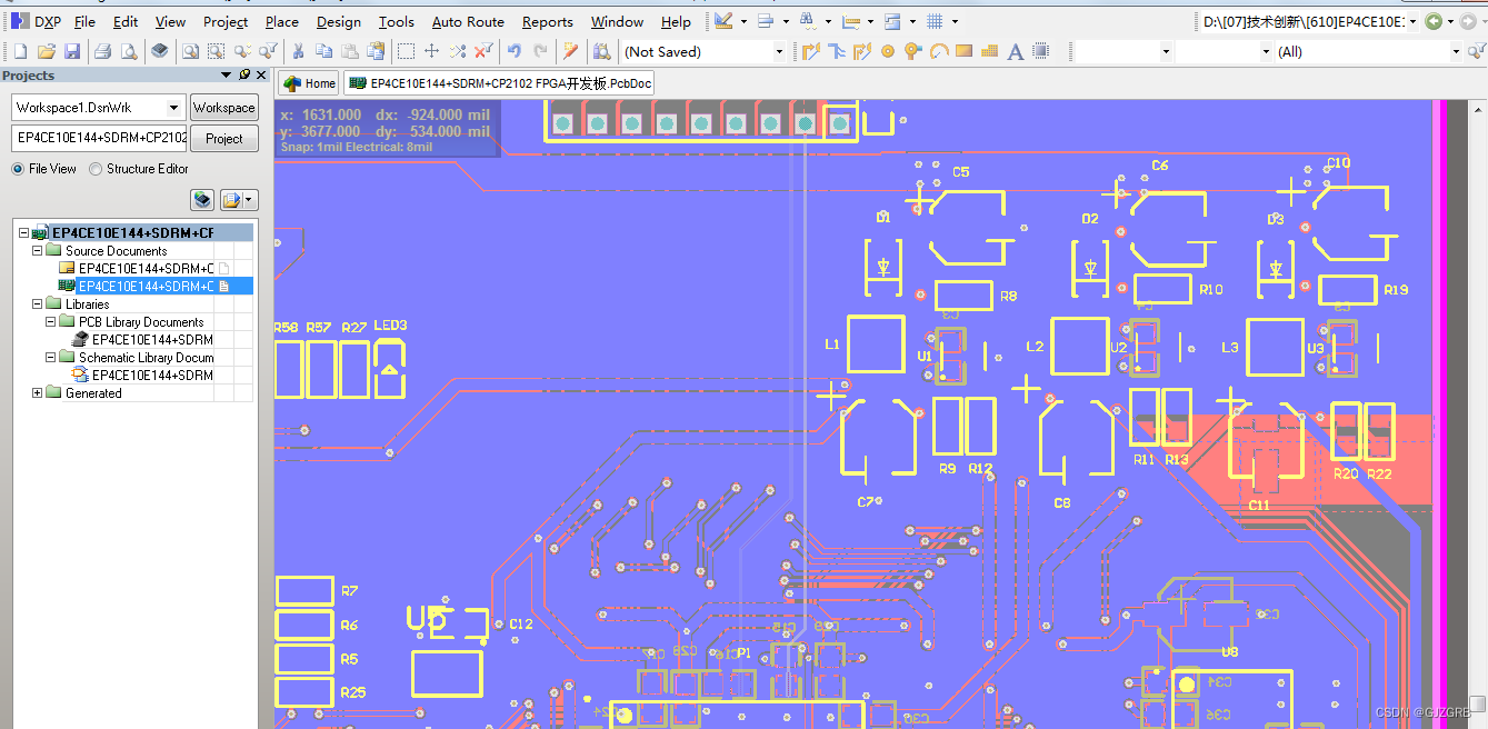 基于ep4ce10e144sdrmcp2102 Fpga（cyclone4e）应用开发板硬件（原理图pcb）文件，ad09设计的工程文件 Csdn博客
