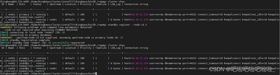 KingbaseES集群常用维护命令_kingbase quorum-CSDN博客