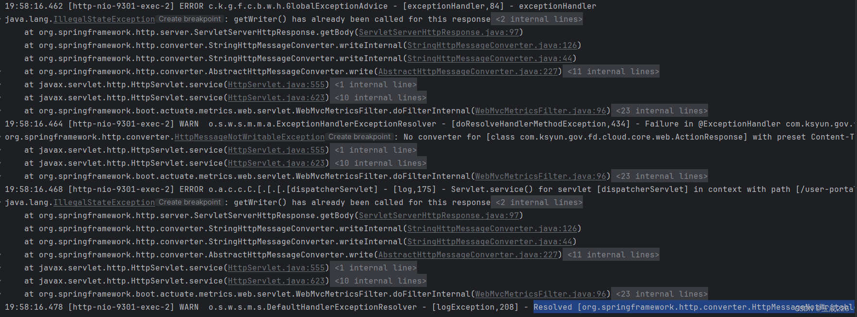 大模型: OpenAi流式会话报错【org.springframework.http.converter.HttpMessageNotWritableException: No ...
