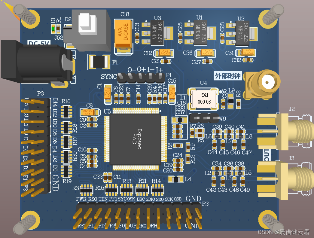 AD9910原理图、pcb、驱动程序高速DDS模块1G采样频率正弦波信号发生器扫频源开发板420M-CSDN博客