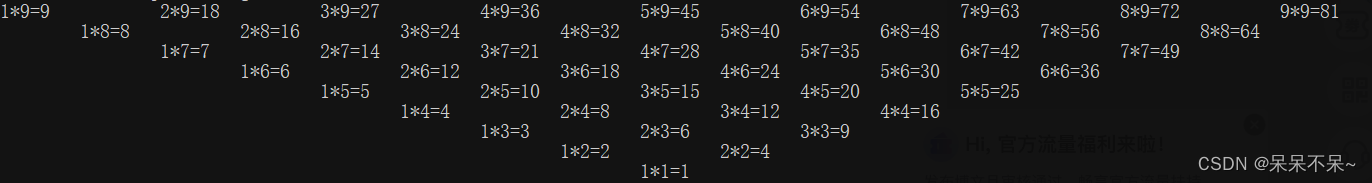 九九乘法表（四种形式）|Java实现_java99乘法表-CSDN博客