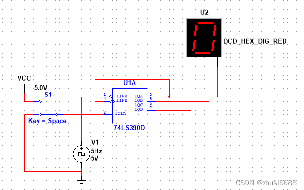 Multisim14.0仿真应用设计（六十九）74LS390 双4位二进制计数器应用仿真_74ls390功能表-CSDN博客