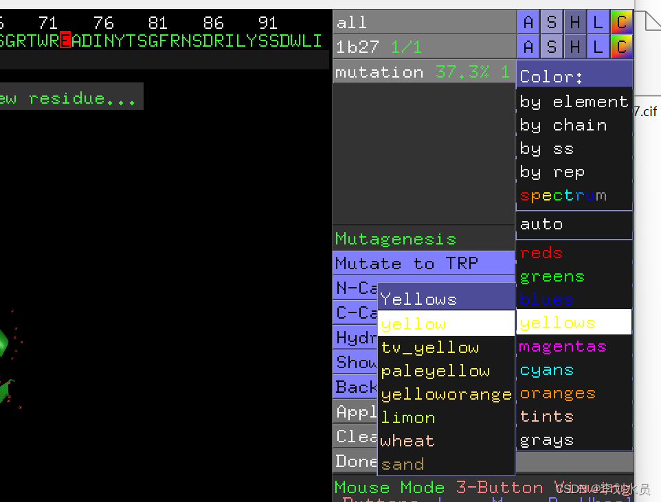 Pymol 常用指令：mutation in Pymol_pymol点突变-CSDN博客