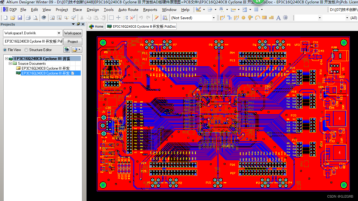 基于EP3C16Q240C8+HY57V641620 Cyclone3 FPGA应用开发板硬件（原理图+PCB+封装库）工程文件-CSDN博客