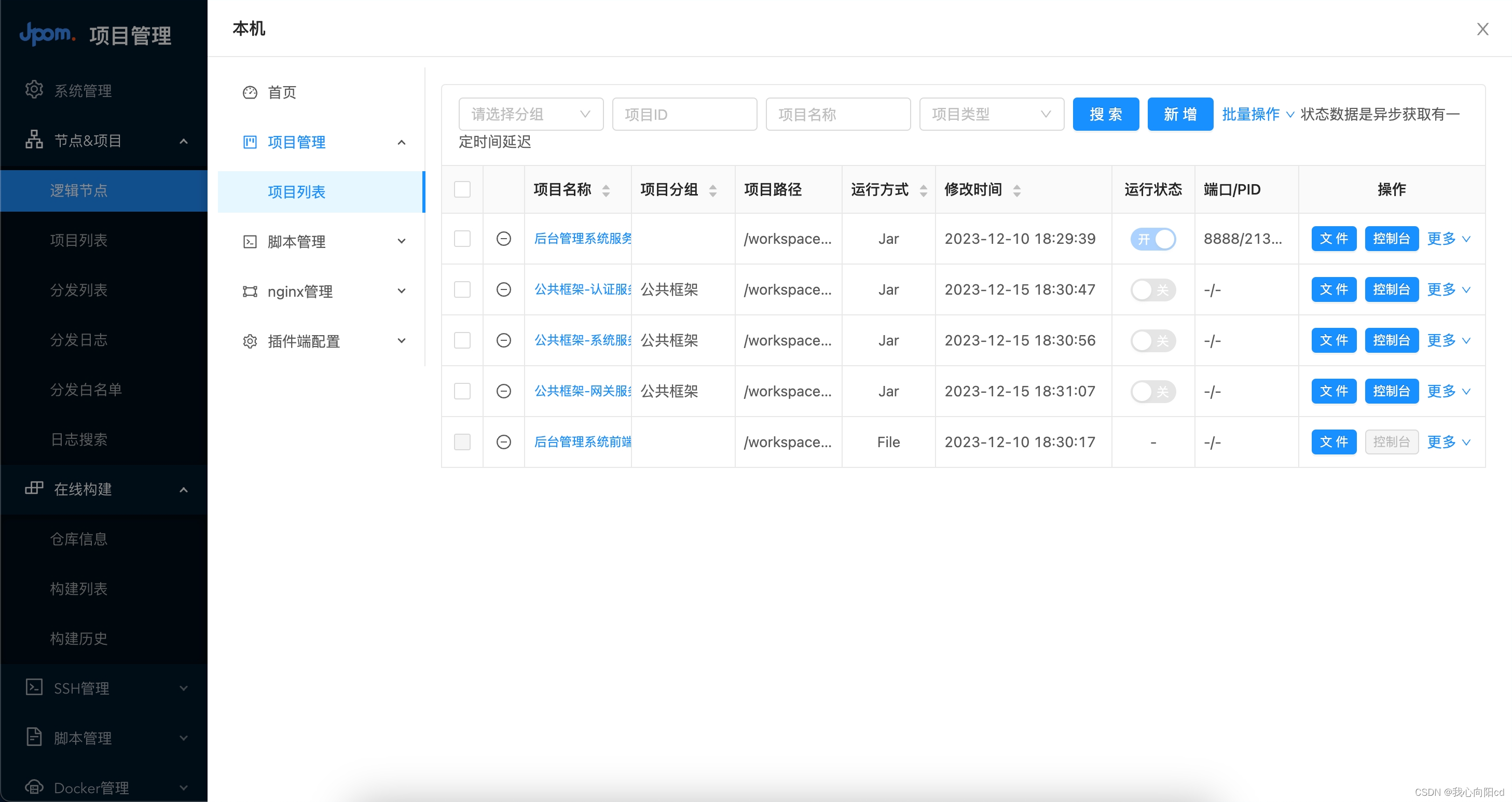 通用后台管理系统已部署 Csdn博客