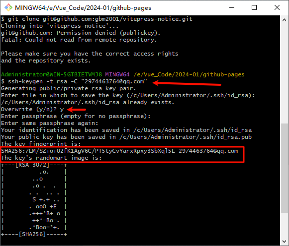 github克隆拉取项目，创建publicKey，解决Key is invalid. You must supply a key in OpenSSH public key format ...