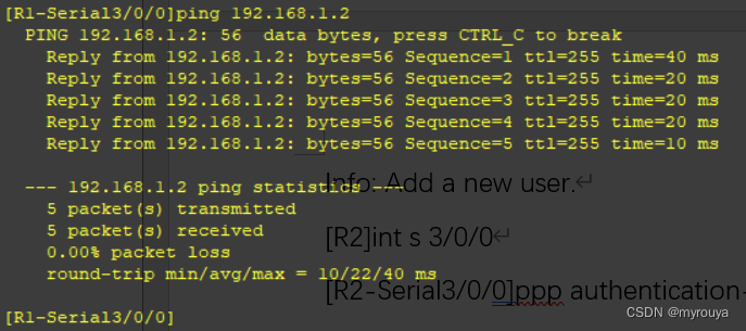 1.R1和R2使用PPP链路直连，R2和R3把2条PPP链路捆绑为PPP MP直连2.按照图示配置IP地址3.R2对R1的PPP进行单向chap验证4.R2和R3的PPP进行双向chap验证 ...