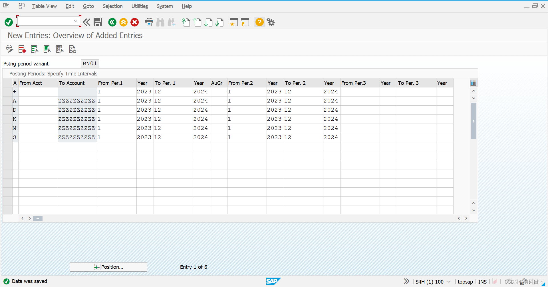 23 FI配置-财务会计-打开和关闭过帐期间(OB52-Open and Close Posting Periods)_变式 1000 和分类 ...