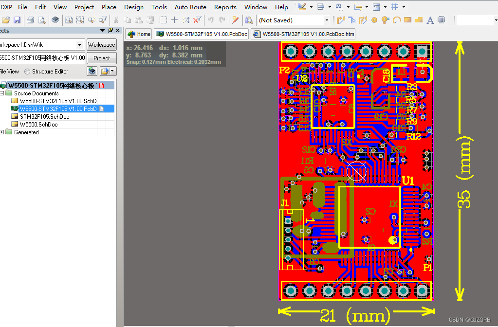 STM32F105单片机W5500核心板+CAN-RS485应用底板控制板硬件（原理图+PCB）+软件源代码_w5500 pcb-CSDN博客