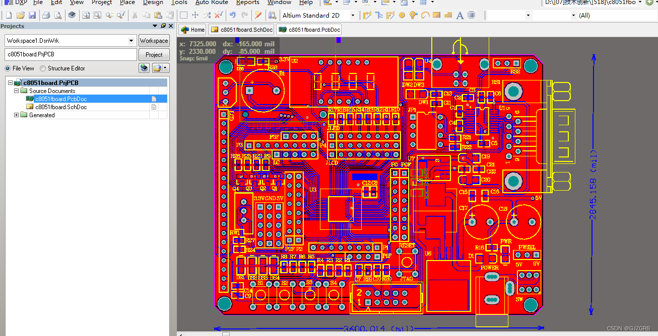基于c8051f340单片机应用系统硬件开发板(原理图pcb)工程文件 Ad09设计工程文件c8051f340极简开发板 Csdn博客