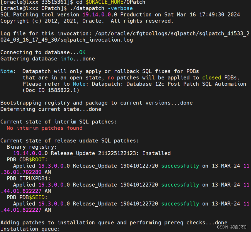 ORACLE19c单机静默安装及补丁升级_oracle补丁安装-CSDN博客