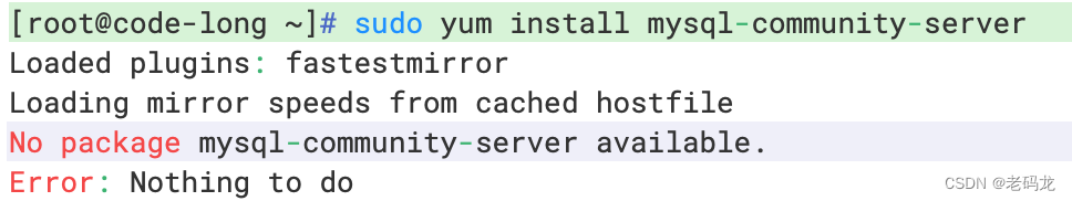 linux centos7下使用yum安装MySQL5.7时出现No package mysql-community-server available错误_no package mysql ...