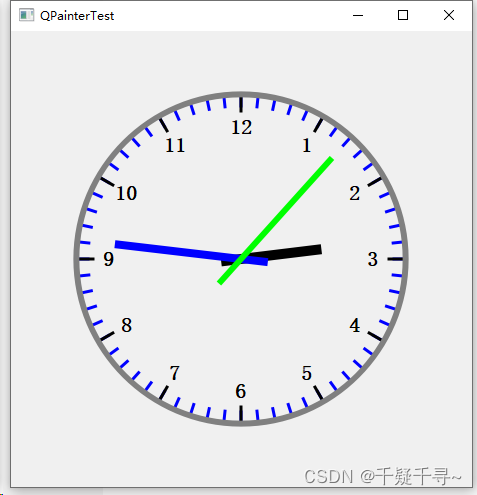 【QT】使用QPainter绘制小时钟_qt绘制时钟-CSDN博客