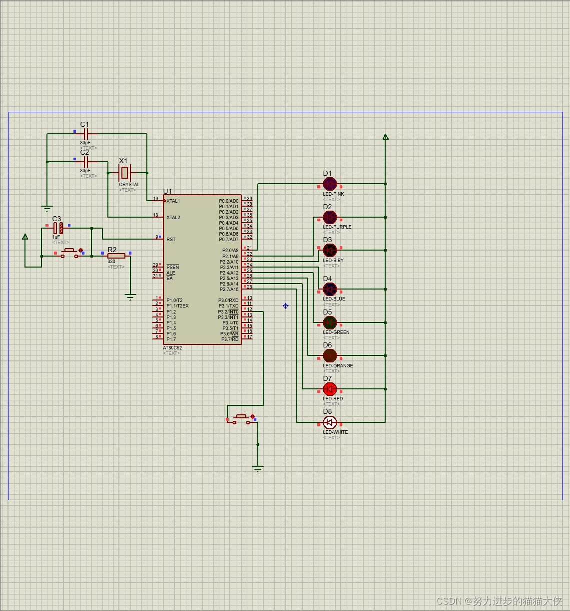 51单片机实现利用定时/计数器T0对外部脉冲(用按键进行模拟)进行计数,并将计数值以二进制形式在8个LED上显示出来_51单片机脉冲计数器程序-CSDN博客