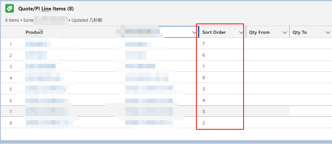 salesforce为Quote Line Items进行更加直观的排序