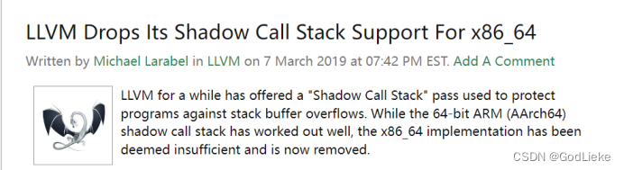 保护函数返回的利器——Linux Shadow Call Stack_scs shadow call stack-CSDN博客