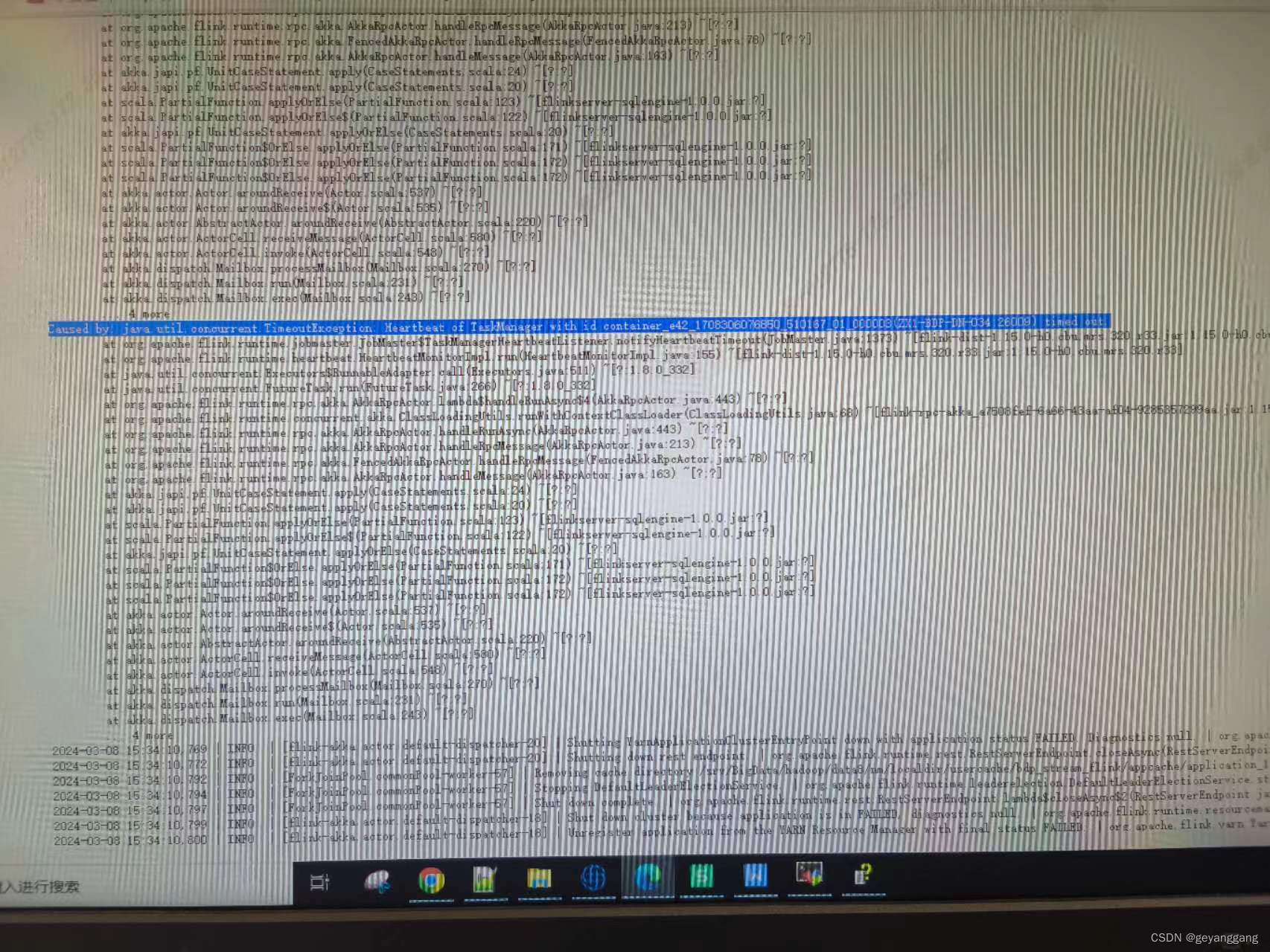 Flink报错caused Byncurrenttimeoutexception Heartbeat Of Taskmanager With Id Timed 