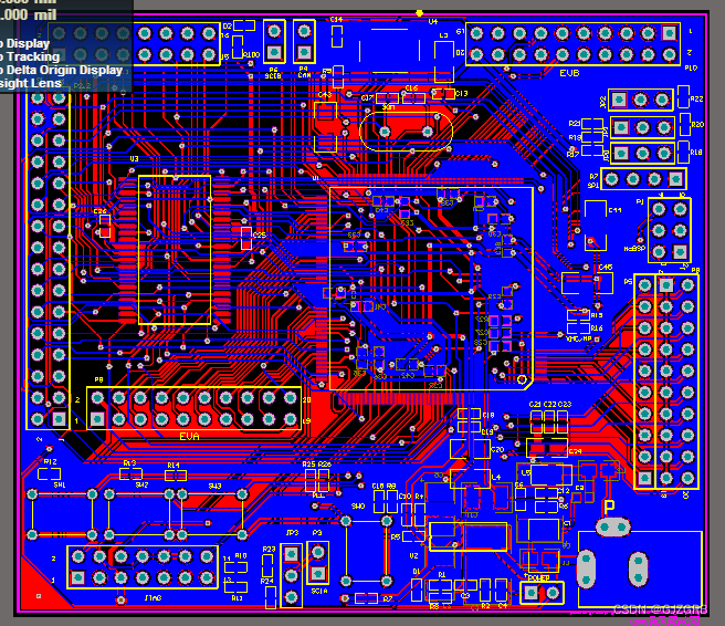 基于tms320f2812芯片dsp最小系统开发板硬件altium(原理图pcb)工程文件,ad09设计的工程文件tms320f2812的