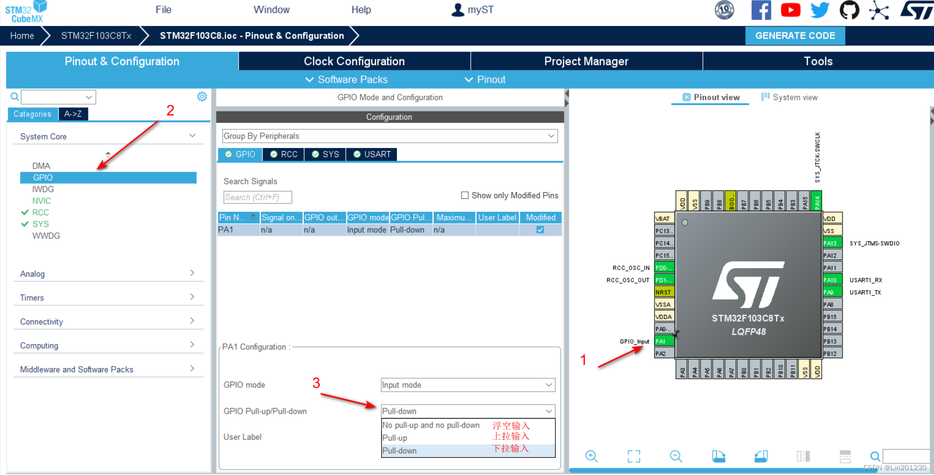 STM32F103C8 + CubeMX + HC-SR501人体红外感应模块-CSDN博客