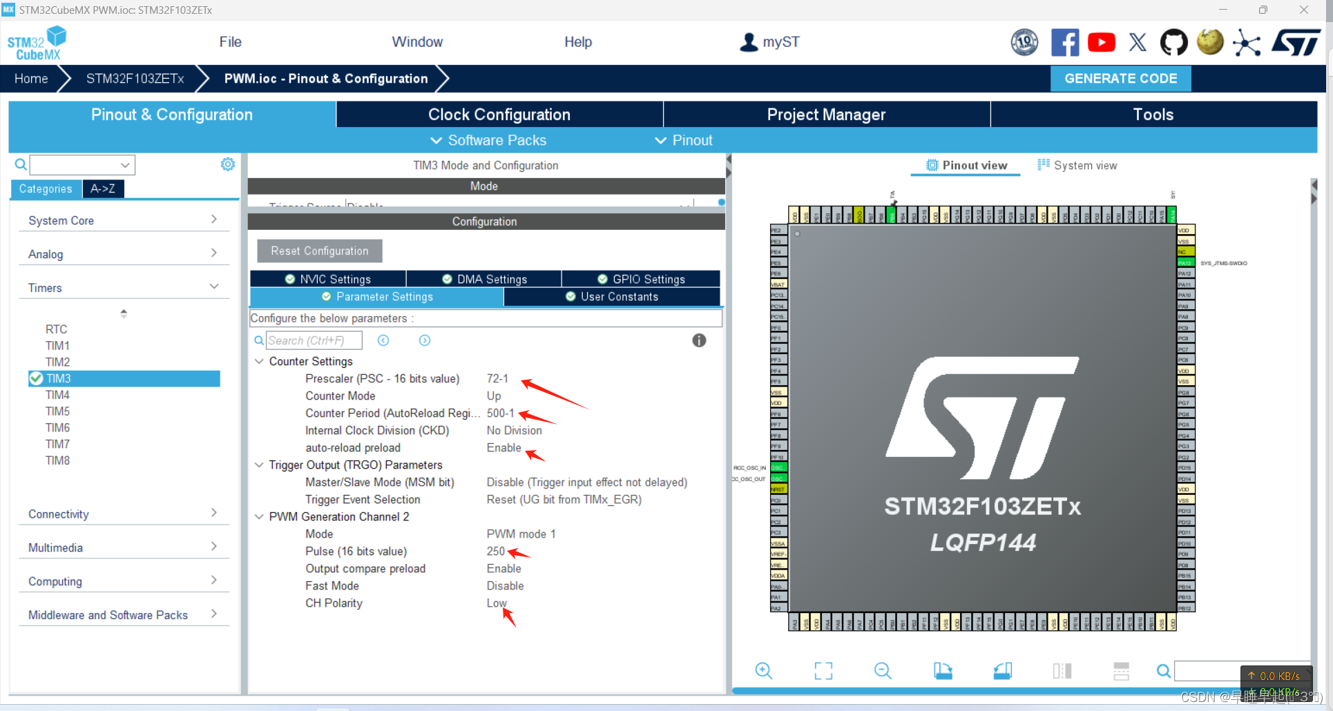 stm32基于HAL库通过控制PWM占空比调节LED亮暗（cubemx）_hal库改变pwm占空比-CSDN博客