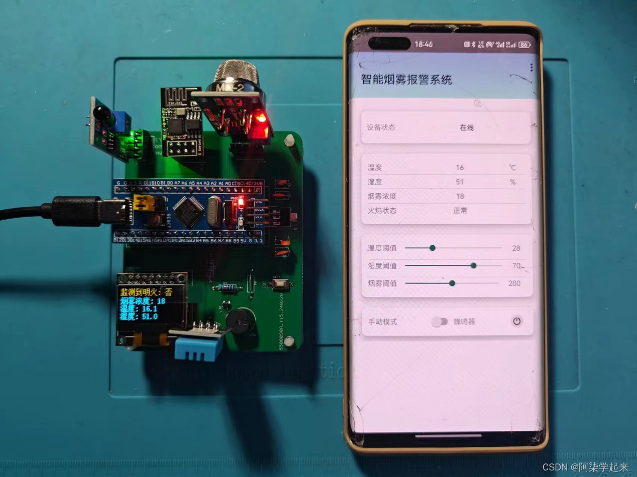 物联网毕设 -- 智能火灾烟雾报警系统（APP+STM32+WIFI）_基于物联网的火灾报警系统设计-CSDN博客