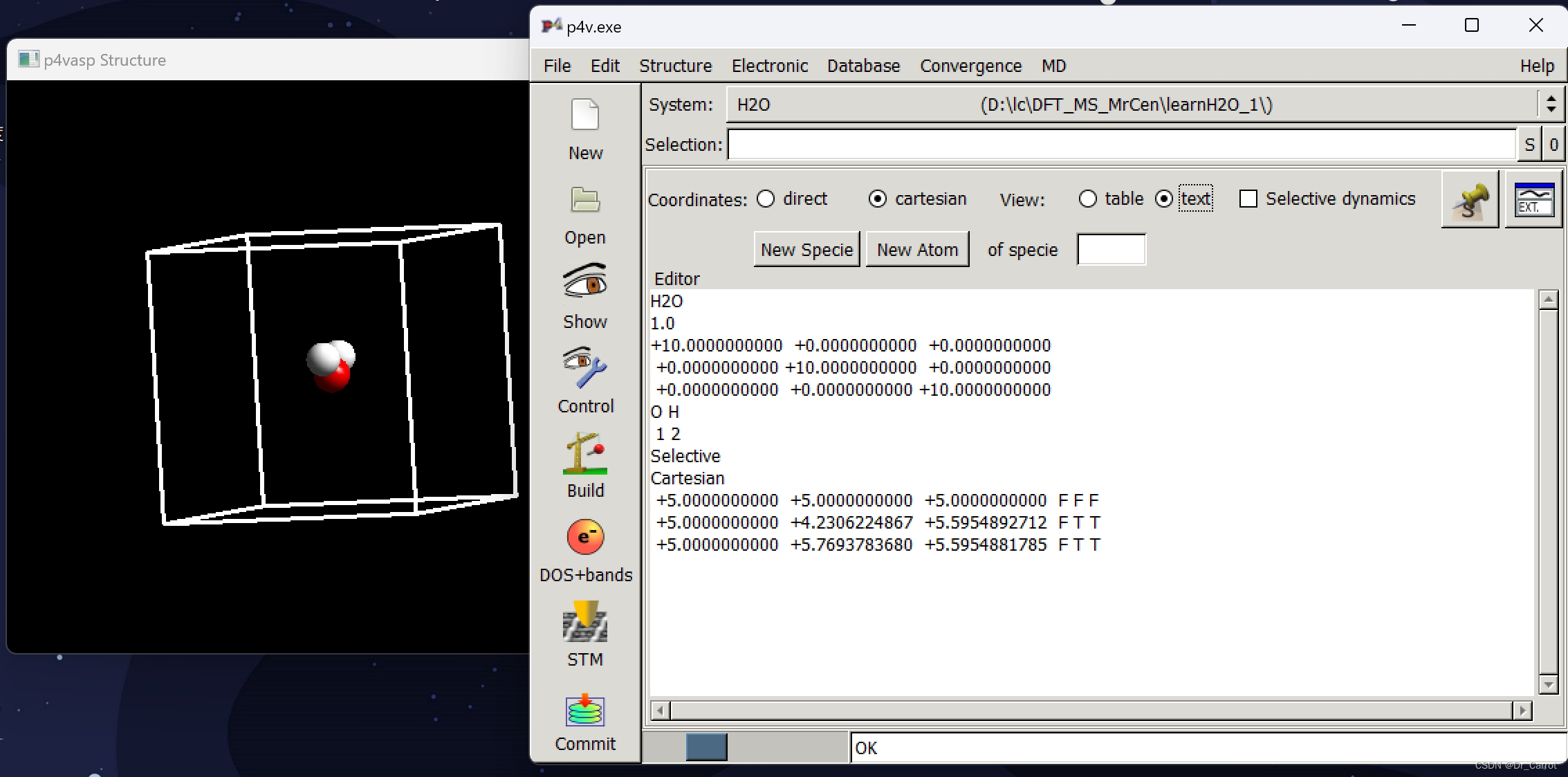 [VASP learning]p4vasp旋转和平移操作和H2O-H-OH2质子传递的反应路径和过渡态定位-CSDN博客