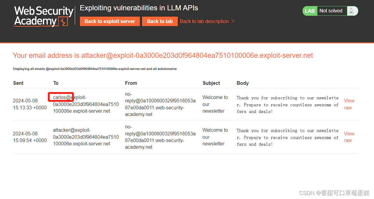 Web LLM 攻击实验：利用 LLM API 实现命令注入_lab: exploiting vulnerabilities in llm apis-CSDN博客
