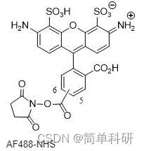 AF488 NHS，Alexa Fluor 488活化酯，分子结构中包含一个活性酯基团，可以与氨基基团反应-CSDN博客