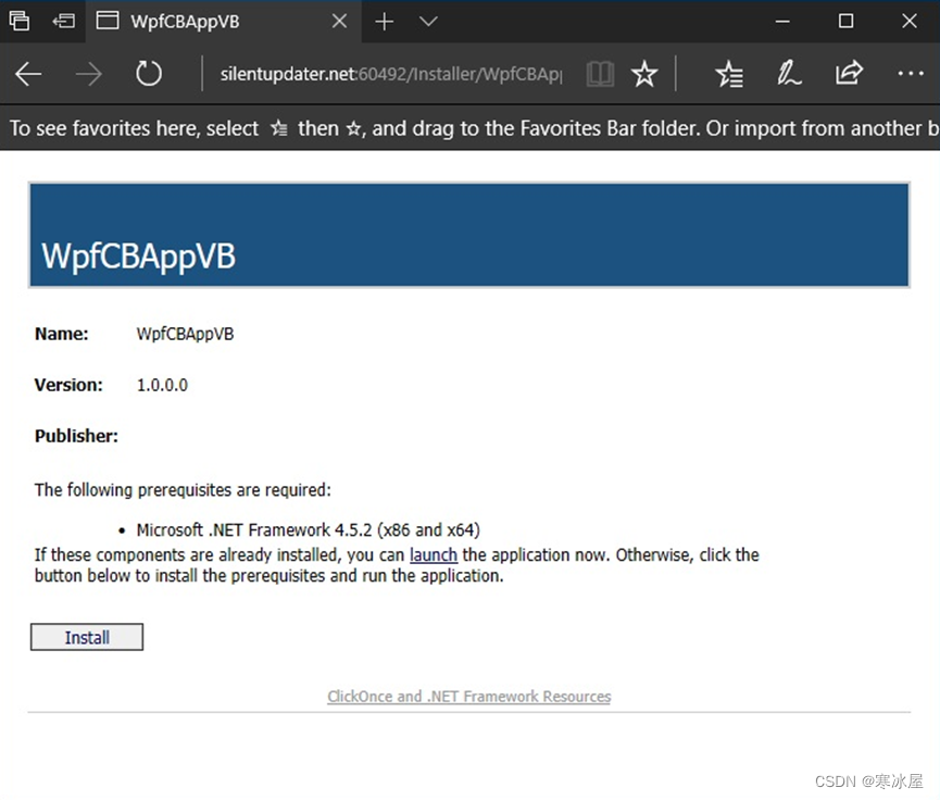 在c Andvb中winform And Wpf的安静clickonce安装程序 Wpf Clickonce Csdn博客