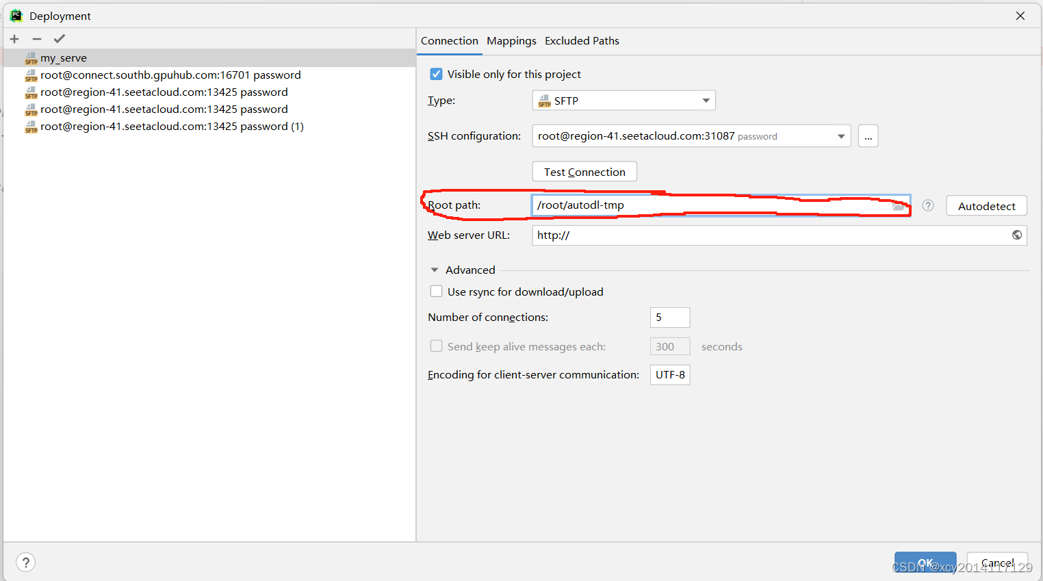 Pycharm通过SSH、SFTP连接远程服务器_pycharm sftp-CSDN博客