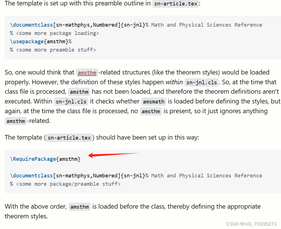 “Unknown theoremstyle“ warning with Springer Nature template_unknown theoremstyle `thmstyletwo ...