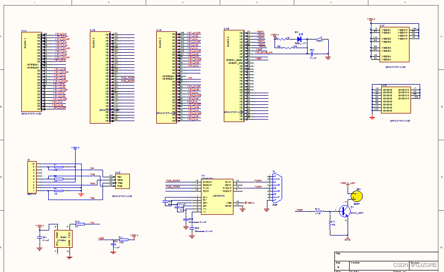 基于EPM1270T144C5+FE1.1芯片设计16路USB HUB工业控制接口板 硬件（原理图+PCB）工程文件 ...