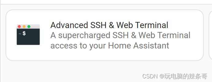 Home Assistant 如何开启SSH服务_advanced ssh & web terminal-CSDN博客