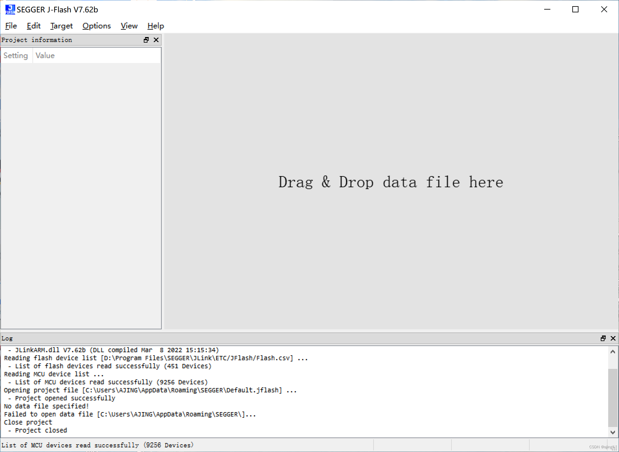 Jlink笔记（1）：使用JFlash下载Hex、Bin文件到单片机_jlink下载hex-CSDN博客