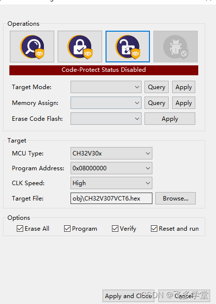 沁恒 CH32V203C8T6 RISC-V 单片机无法烧写_failed to configure mcu. please refer to "wch-link-CSDN博客