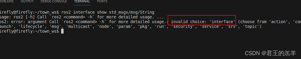 【ROS】ros2: error: argument Call `ros2 ＜command＞ -h` for more detailed usage.: invalid choice ...