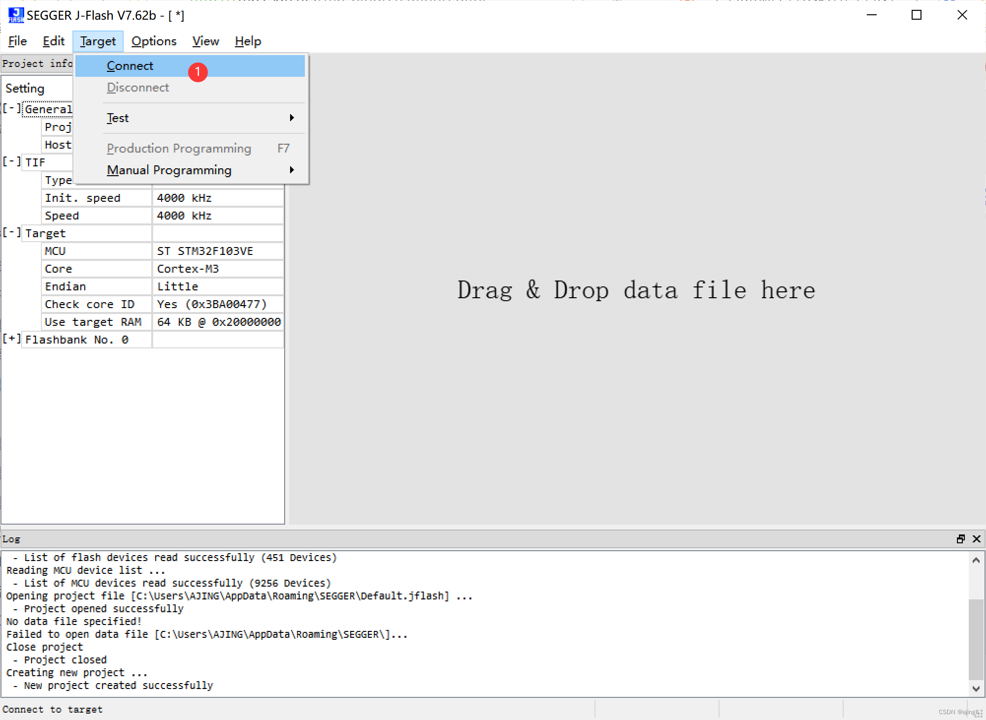 Jlink笔记（1）：使用JFlash下载Hex、Bin文件到单片机_jlink下载hex-CSDN博客