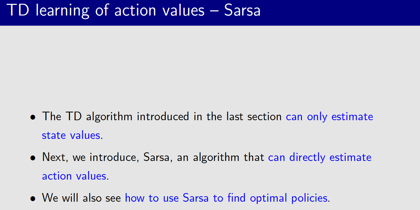 强化学习-赵世钰（七）：TD-＞Sarsa-＞n-step Sarsa（on-line）【Sarsa&MC】【求贝尔曼公式】-＞Q-learning（off-line）【PPT】_sarsa和 ...