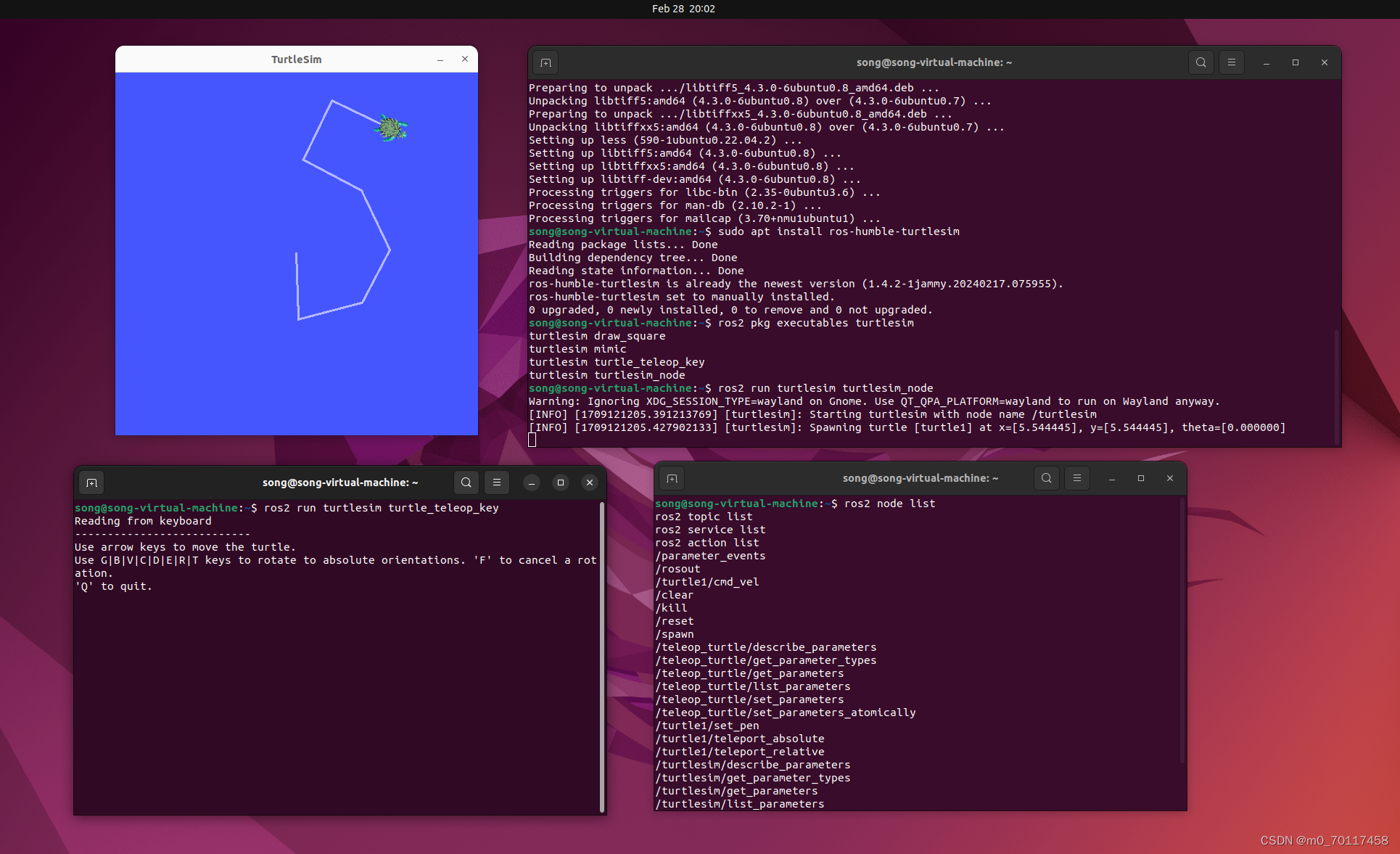ROS教程2：学会使用turtlesim，ros2和rq_ros2 turtlesim-CSDN博客